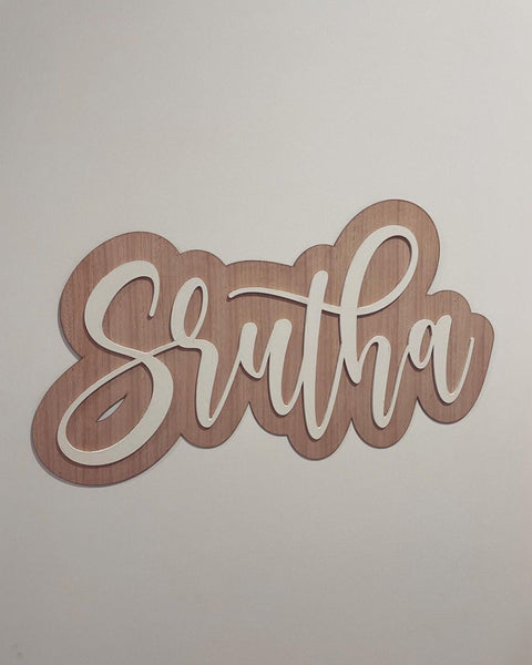 Personalised Kid's Wooden Name Sign - Nursery Room Decor - Wooden 3D p ...